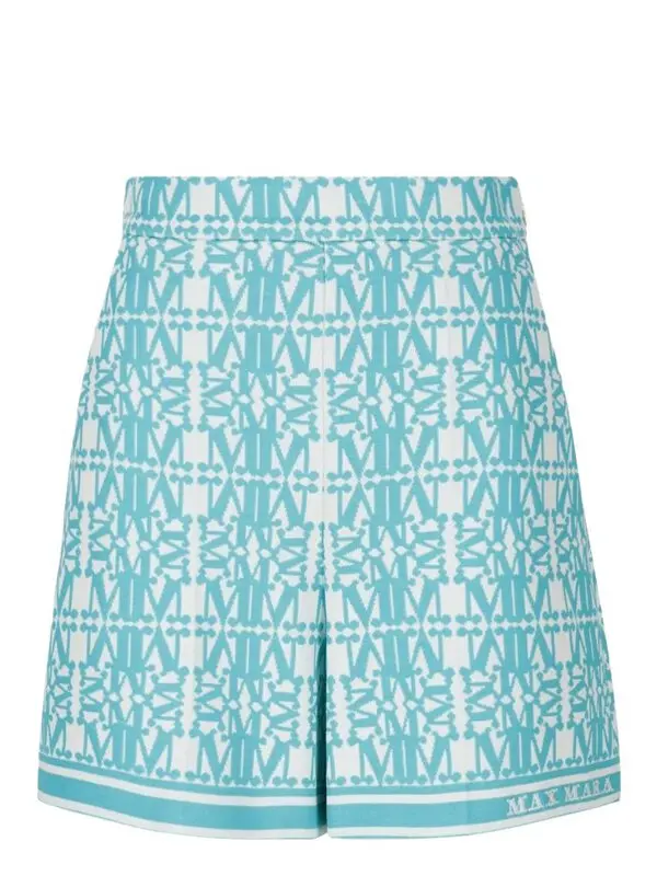 Max Mara Graphic Jacquard High-waisted Shorts - Blue