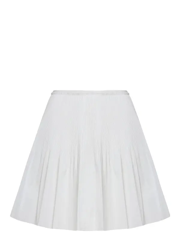 Red Valentino High Waist Pleated Mini Skirt - White