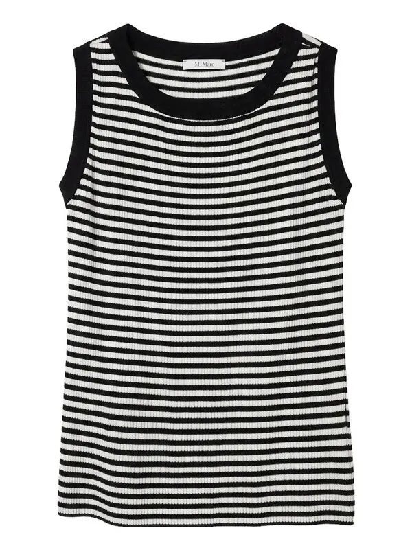 Max Mara Sleeveless Striped Vest - Black