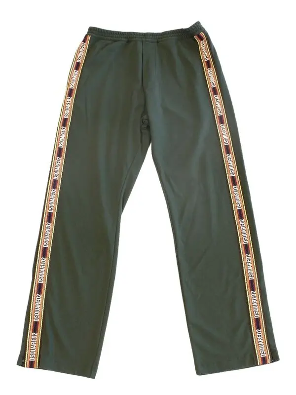 Dsquared2 Logo Tape Straight Leg Pants - Black