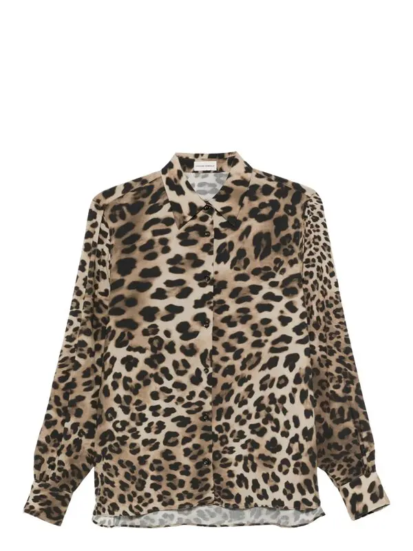 Officine Générale Elzini Leopard Print Button-up Shirt - Black
