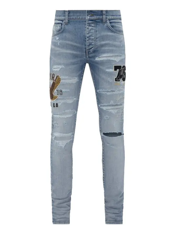 Amiri Logo Appliqué Skinny Jeans - Blue