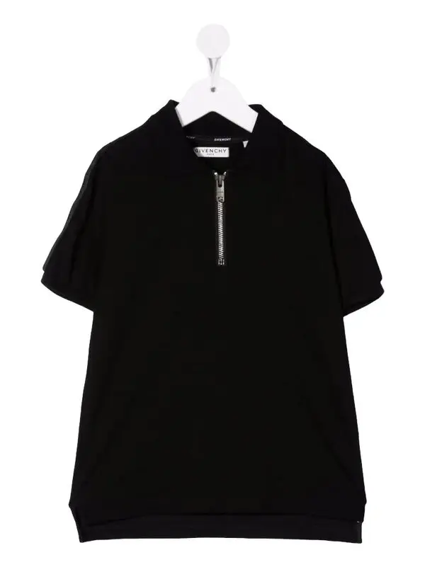 Givenchy Zip Up Lapel Polo Shirt - Black