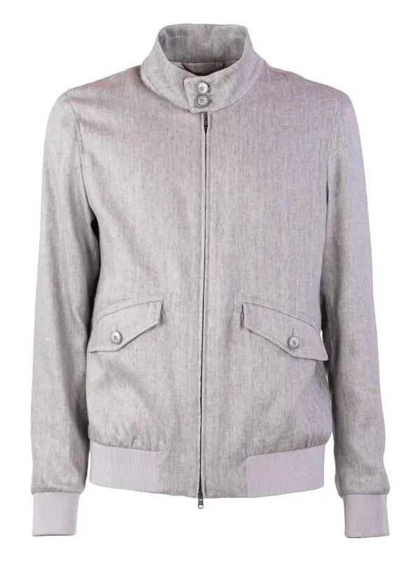 Herno High-neck Zip-up Bomber Jacket - Gray