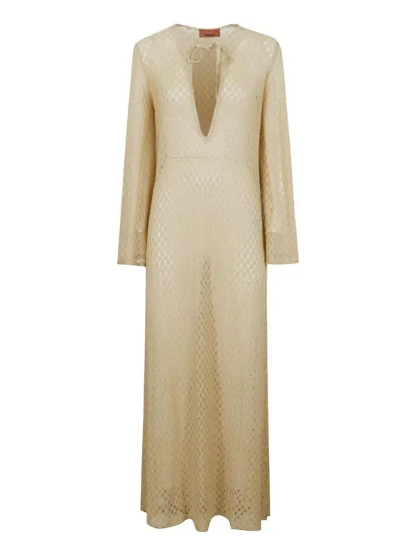 Missoni Tie Neck Kaftan - Nude