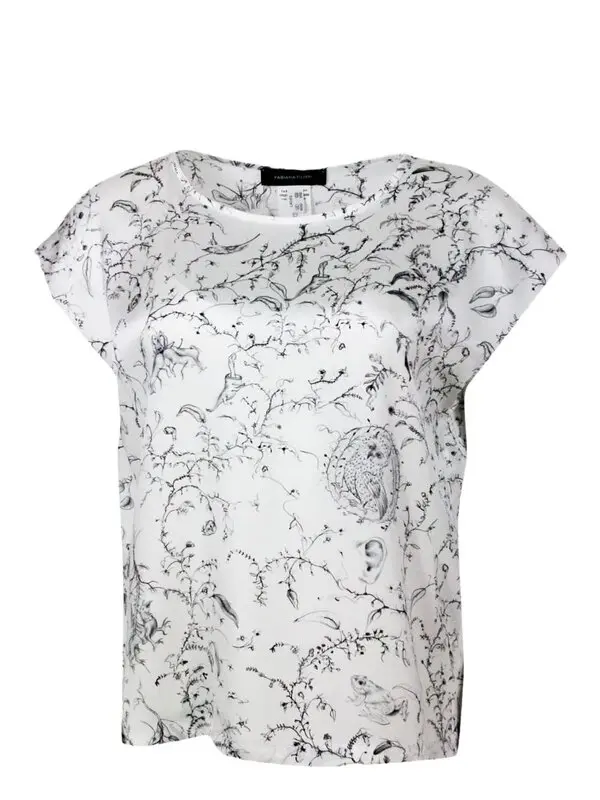 Fabiana Filippi Graphic Print Crewneck Top - White