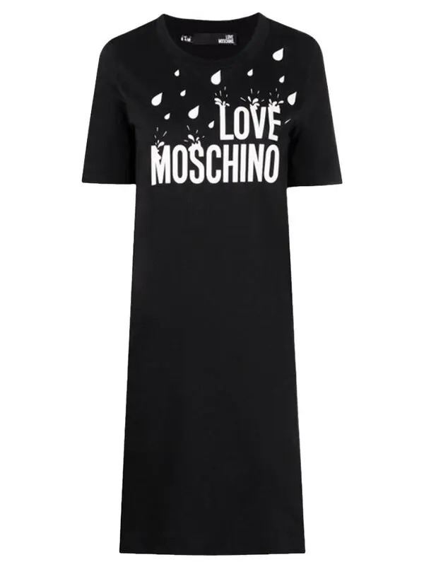 Moschino Round Neck Short-sleeved Dress - Black