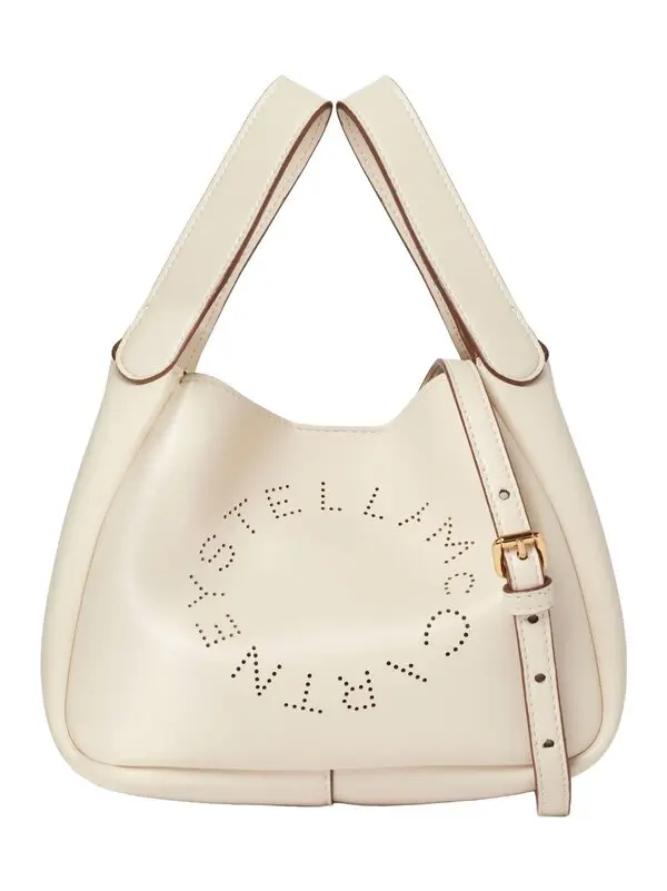 Stella McCartney Logo Detailed Open Top Handbag - Magnolia White