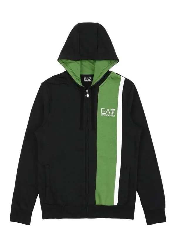 EA7 Hooded Zip-up Jacket - Black