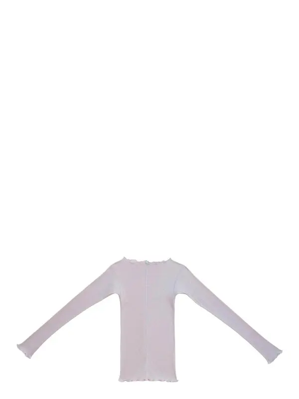 BASERANGE Ruffled Trim Long Sleeve T-shirt - Verbe Purple