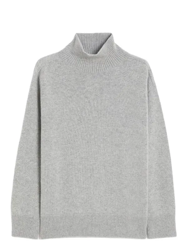 Max Mara High Neck Drop Shoulder Sweater - Light Gray