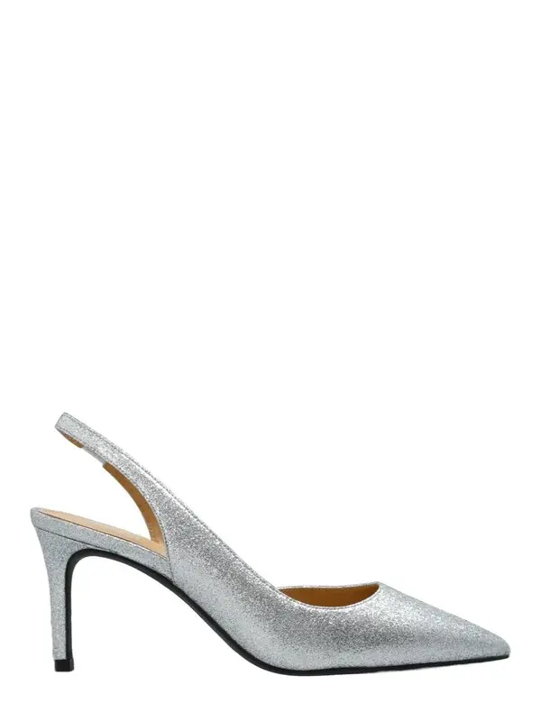 Michael Kors Alina Glitter Pointed Toe Slingback Pumps - Silver