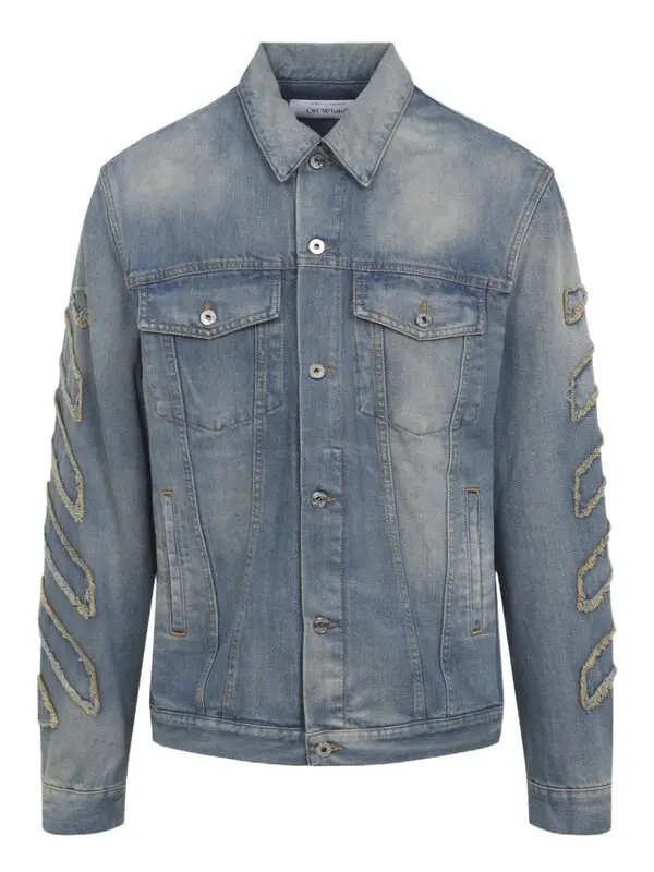 Off-White Patch Skate Denim Jacket - Dirty Blue