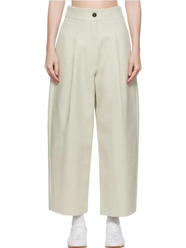 Studio Nicholson Fellini Pleated Twill Trousers - White