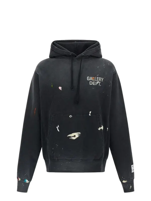 GALLERY DEPT. Paint Splatter Distressed Hoodie - Black