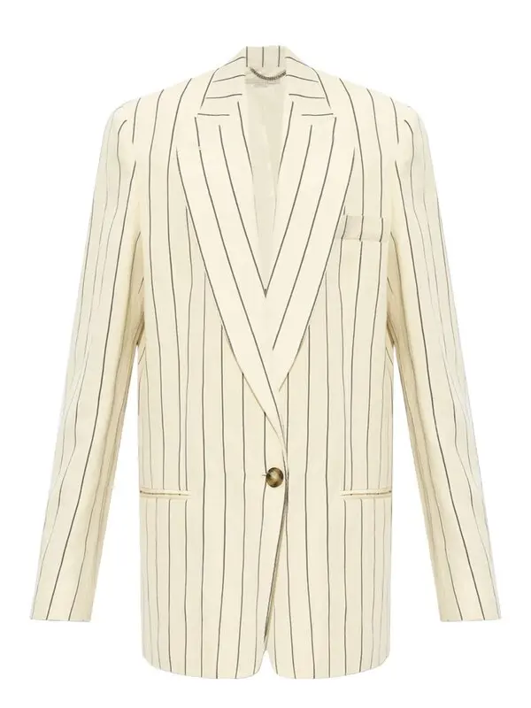 Stella McCartney Striped Oversize Blazer - White