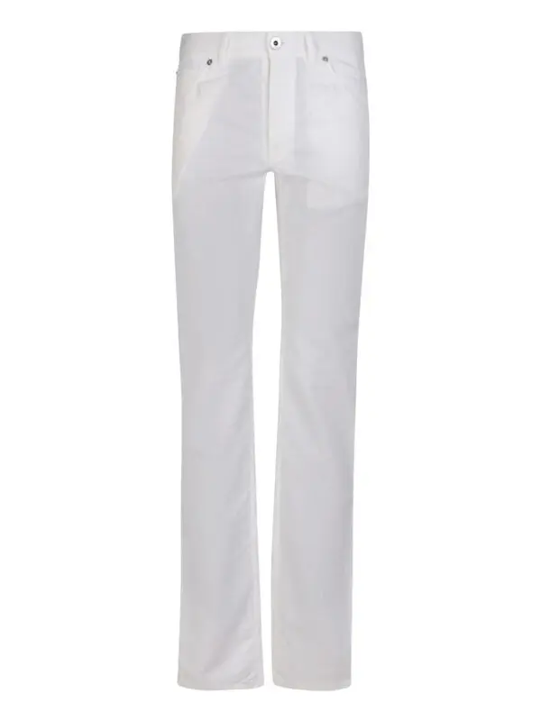 Brioni Regular Fit Mid Rise Trousers - White
