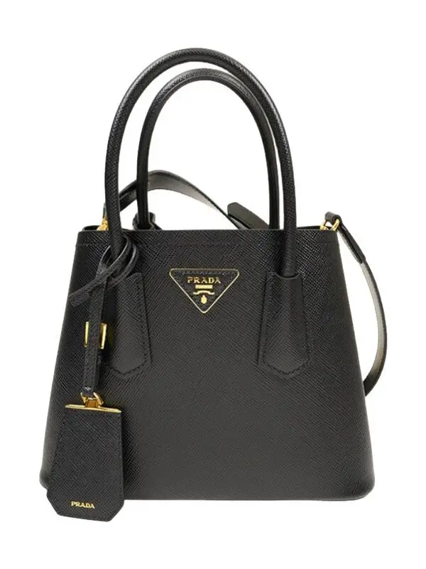Prada Double Handle Shoulder Bag - Black