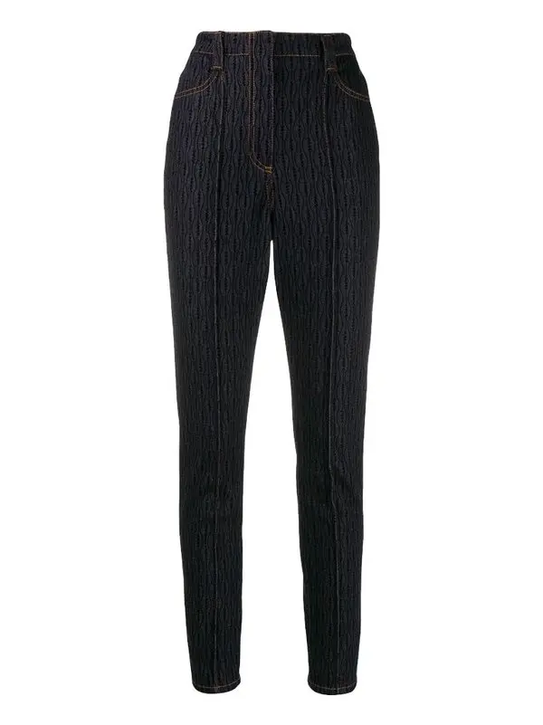 Fendi Raised Seam Pattern Jeans - Black