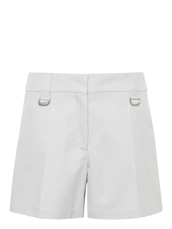 Off-White High Waist Straight Hem Shorts - White