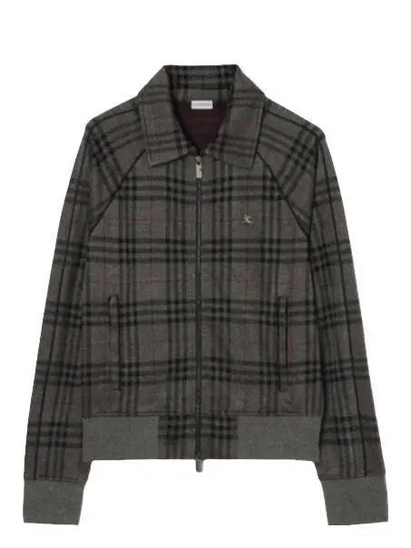 Burberry Check Track Jacket - Taupe/black