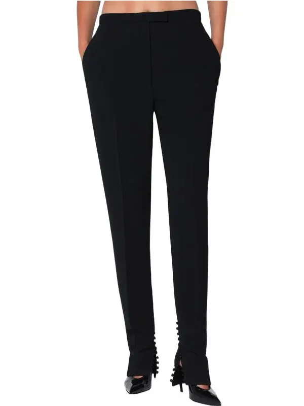 Dries Van Noten Trousers With Button Detailed Slits - Black