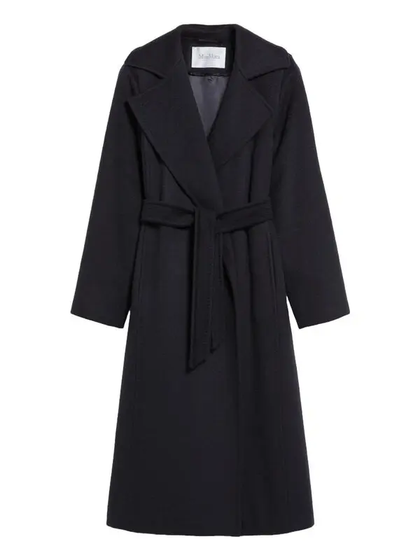 Max Mara Camel Hair Wrap Coat - Blue