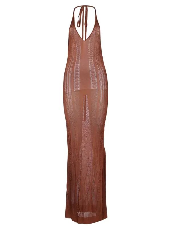 DONDE ESTEBAN Guayabera Midi Dress - Brown