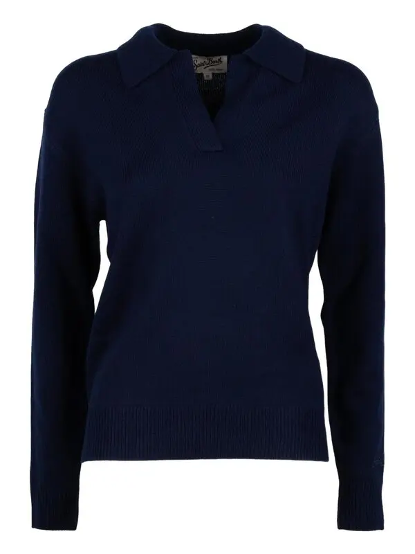MC2 SAINT BARTH Eze Polo Collar Sweater - Black
