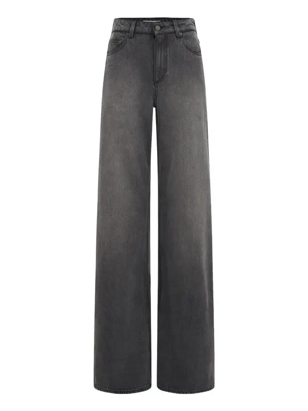 MARINE SERRE Moon Laser Wash Denim Baggy Jeans - Black