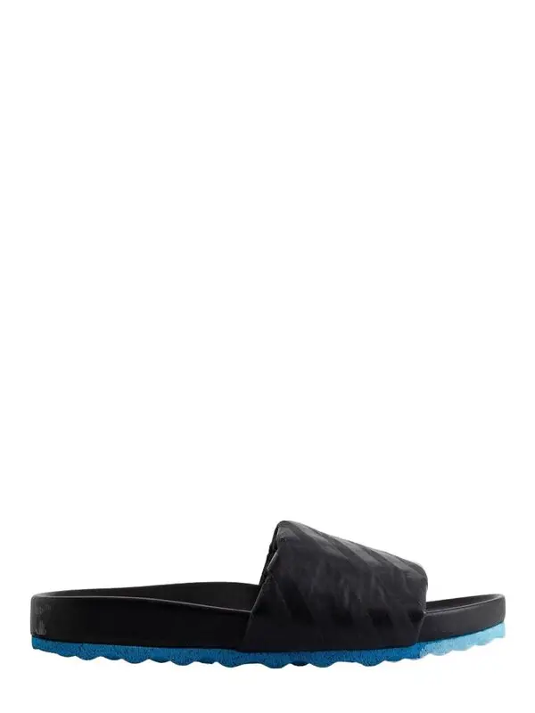 Off-White Diag-stripe Leather Slides - Black