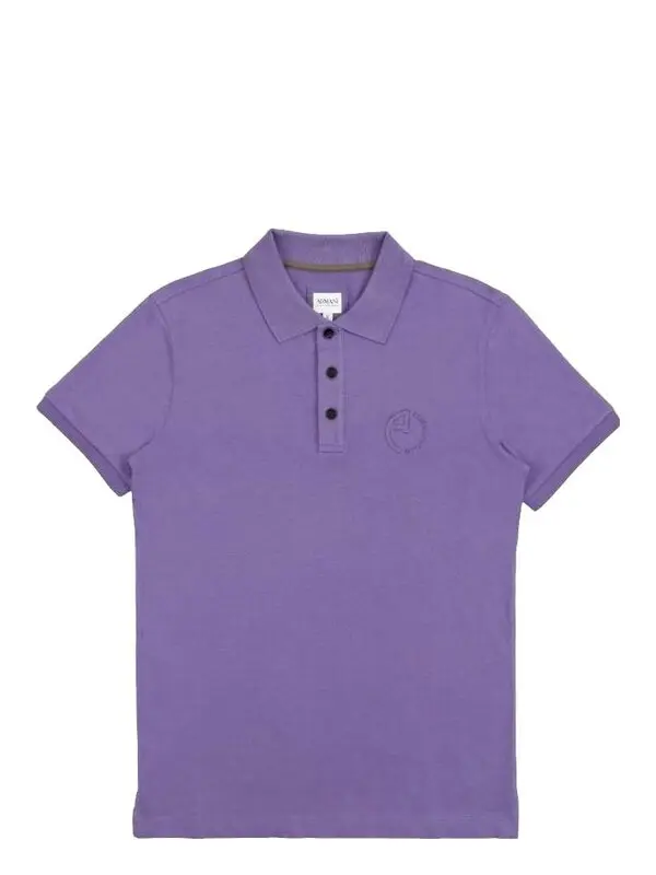 Emporio Armani Logo Embroidered Polo Shirt - Purple