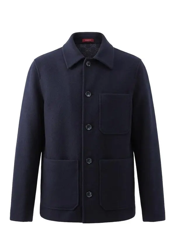 Gucci Wool Long Sleeve Blazer - Dark Blue