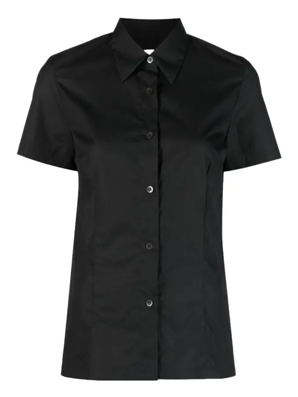 Dries Van Noten Classic Collar Short Sleeve Shirt - Black