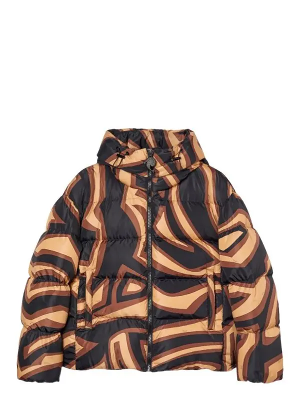 Emilio Pucci Abstract Print Hooded Padded Jacket - Multicolor