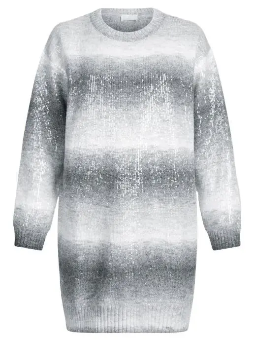 Liu Jo Sequin Embellished Crewneck Mini Dress - Gray