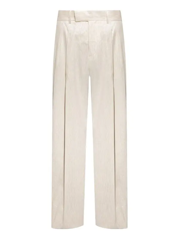 Amiri High-waisted Wide-leg Trousers With Stripe Pattern - White