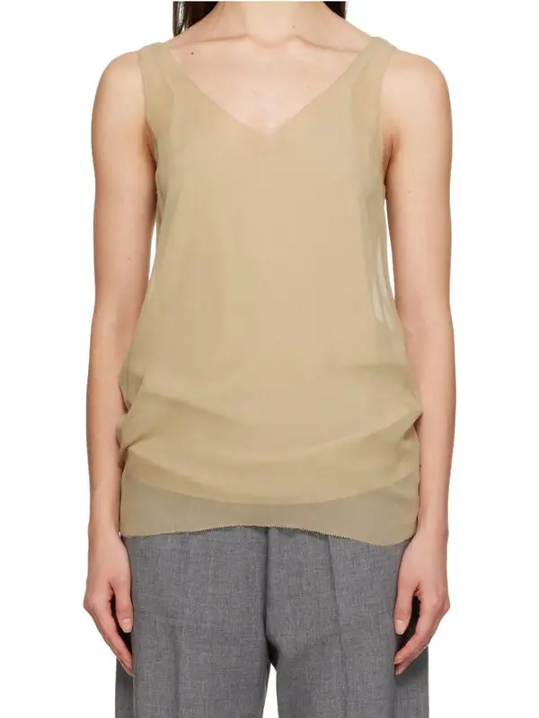 TOTEME Chiffon Camisole With Perforated Details - Rye Color