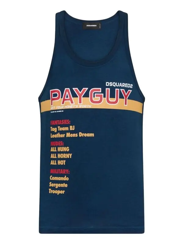 Dsquared2 Slogan-printed Sleeveless Tank Top - Blue