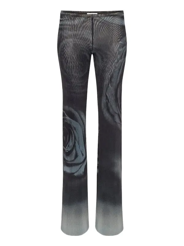 JEAN PAUL GAULTIER Blurry Roses Tulle Pants - Red