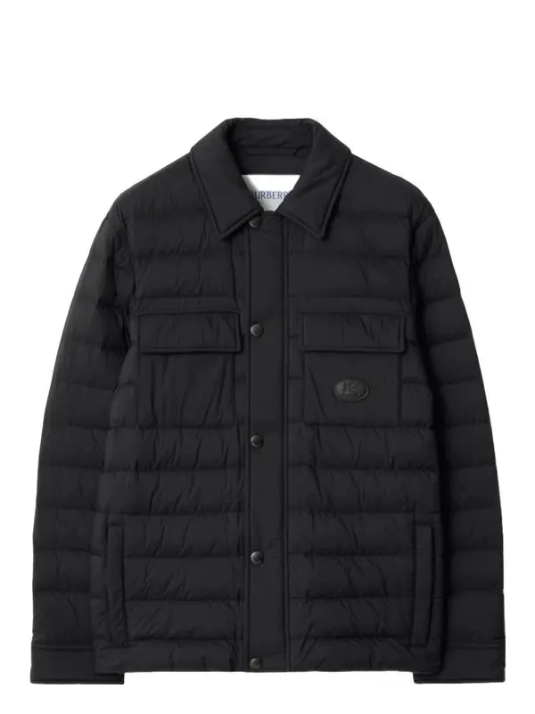 Burberry Logo Patch Quilted Padded Overshirt - Black