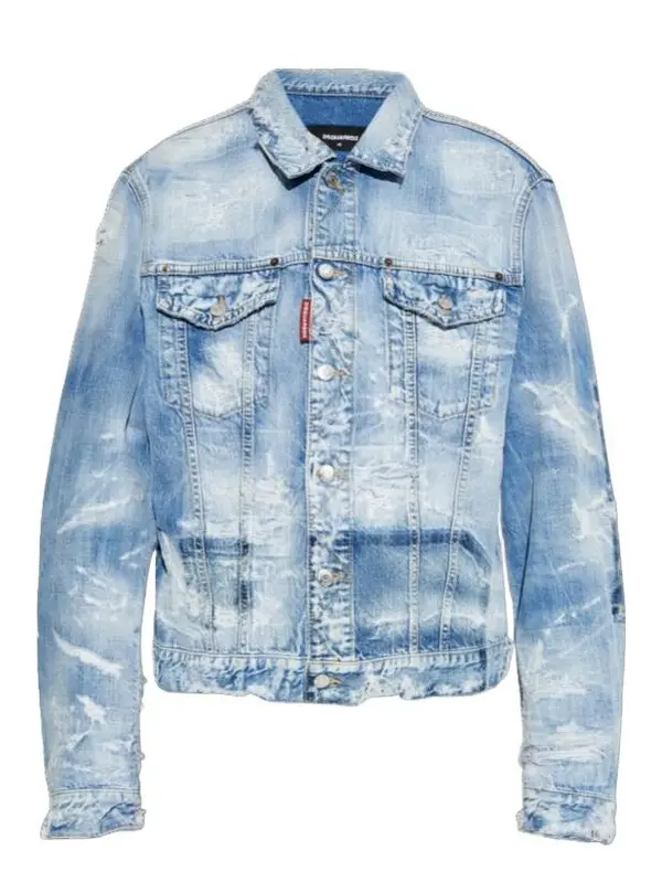 Dsquared2 Distressed Denim Jacket - Blue