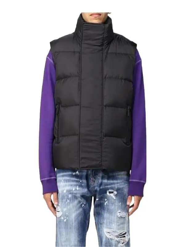 Dsquared2 High-necked Puffer Vest With Zipper Pockets - Black