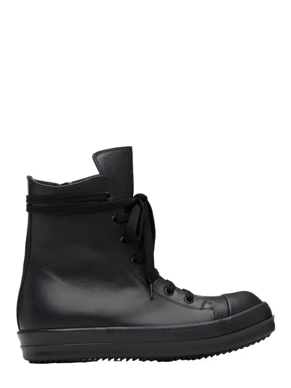 Rick Owens Lace-up High-top Casual Sneakers - Black/black