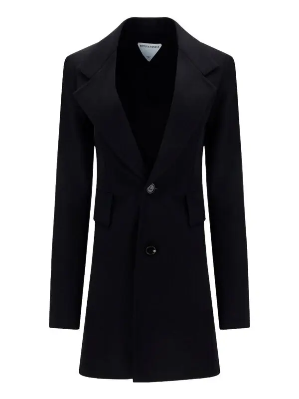 Bottega Veneta Curved Sleeved Single-breasted Jacket - Black