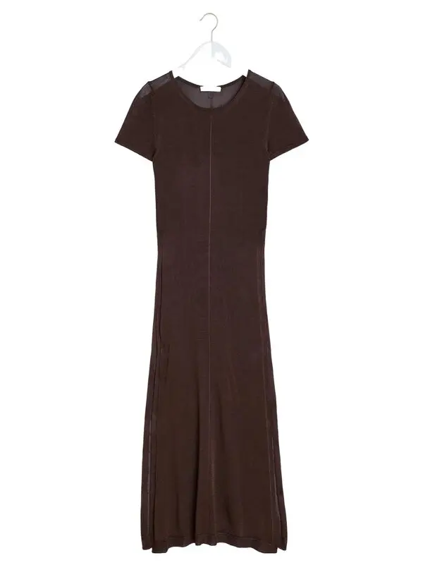 LEMAIRE Crewneck Side-slit Maxi Dress - Chocolate