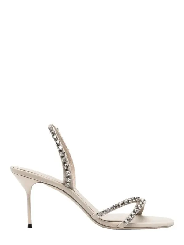Paris Texas Open-toe Stiletto Sandals With Embellished Straps - Nude