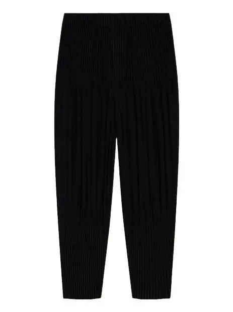 Issey Miyake Homme Plissé Cropped Pleated Trousers - Black