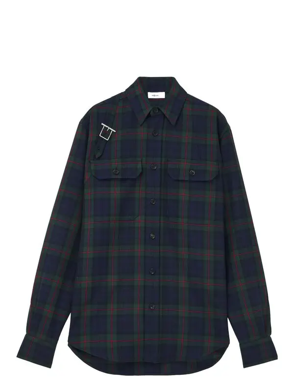 Alexander McQueen Tartan T-bar Harness Overshirt - Black/navy/green