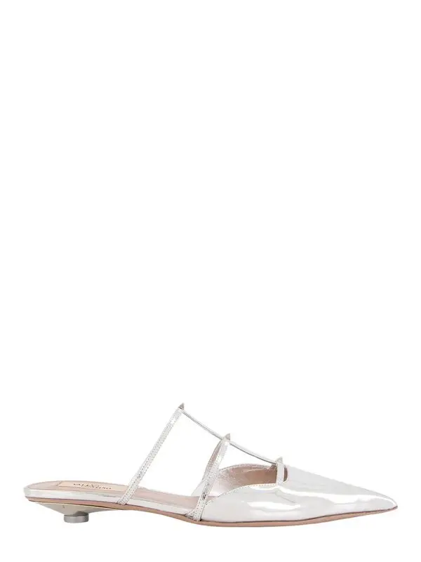 Valentino Garavani Rockstud Pointed Toe Mules - Silver